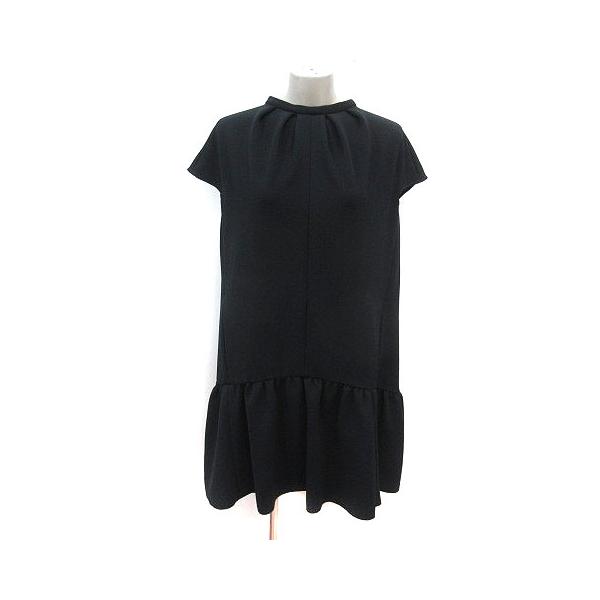 イージーアンドシック フリッカ Easy and Chic FLICKA ワンピース ひざ丈 フレンチスリーブ 半袖 1 黒 ブラック /MS レディース【表記サイズ】1（日本サイズS程度）【実寸サイズ】身幅：約53cm　着丈：約93cm　...