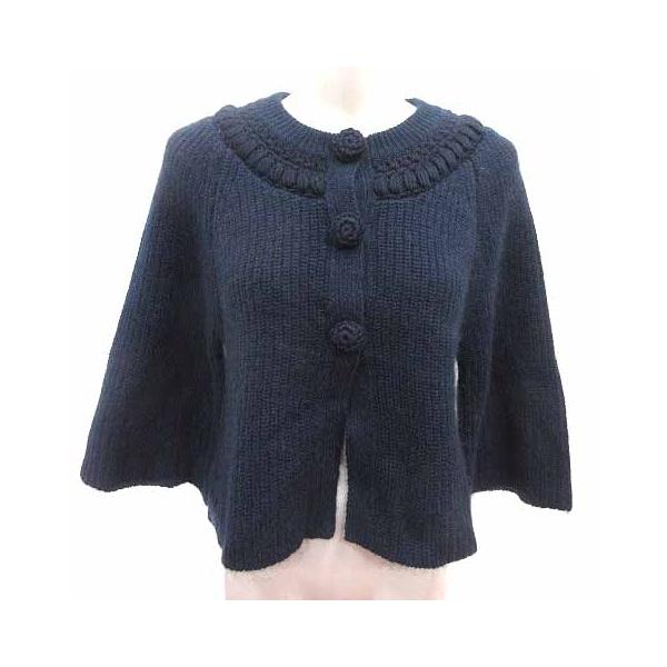 キャシャレル cacharel カーディガン ニット 七分袖 アンゴラ混 モヘヤ混 ウール 1 S 紺 ネイビー /YK レディース【ブランド】キャシャレル cacharel【表記サイズ】1（日本サイズS程度）【実寸サイズ】身幅：約42cm...