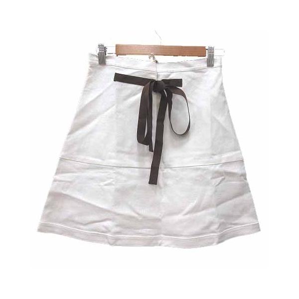 未使用品 アルベルトフェルマーニ ALBERTO FERMANI 台形スカート ミニ ウエストマーク 麻 リネン 42 LL 白 ホワイト ●RY レディース【ブランド】アルベルトフェルマーニ ALBERTO FERMANI【表記サイズ】4...