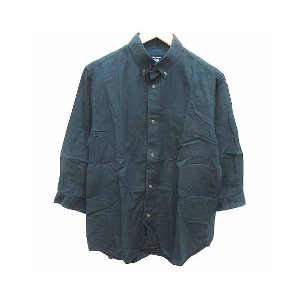 コムサコミューン COMME CA COMMUNE シャツ ボタンダウン 七分袖 麻混 リネン混 L 深緑 ダークグリーン /YK メンズ【ブランド】コムサコミューン COMME CA COMMUNE【表記サイズ】L【実寸サイズ】肩幅：約4...