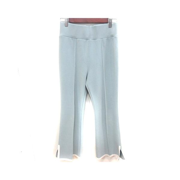 H.accessoire lu. パンツ スラックス L ミントグリーン /RT レディース【表記サイズ】L【実寸サイズ】ウエスト：約66cm　もも幅：約21cm　裾幅：約24cm　股上：約31cm　股下：約69cm　　【素材】ポリエステル...