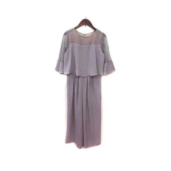 エメアンシェ aimer anche パンツ オールインワン レース 七分袖 M 紫 パープル /MS レディース【表記サイズ】M【実寸サイズ】ジャケット 肩幅：約33cm　ジャケット 身幅：約44cm　ジャケット 袖丈：約36cm　ジャケ...