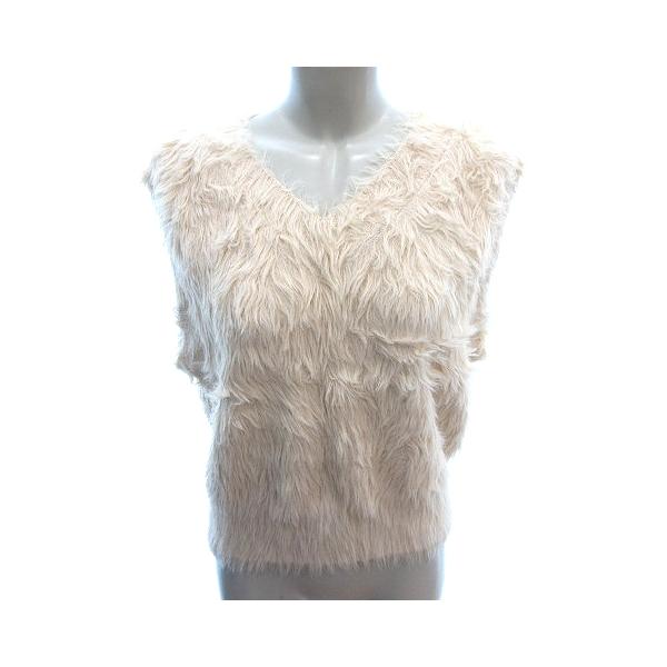 ナチュラルクチュール natural couture ニット ベスト シャギー プルオーバー ナイロン F ベージュ /AU レディース【表記サイズ】F【実寸サイズ】身幅：約50cm　総丈：約47cm　　【素材】ナイロン71%アクリル29%...