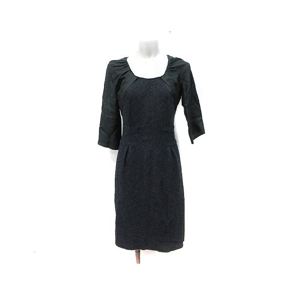 ニナリッチ NINA RICCI ワンピース ひざ丈 七分袖 ツイード 38 M 黒 ブラック /YI レディース【ブランド】ニナリッチ NINA RICCI【表記サイズ】38（Mサイズ）【実寸サイズ】身幅：約40cm　着丈：約87cm　ゆ...