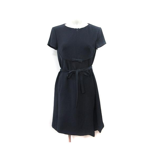 モンストーク Mon Stork マタニティウェア ワンピース ひざ丈 半袖 0 XS 紺 ネイビー /YI レディース【表記サイズ】0（XSサイズ）【実寸サイズ】肩幅：約35cm　身幅：約43cm　袖丈：約13cm　総丈：約85cm　　【...