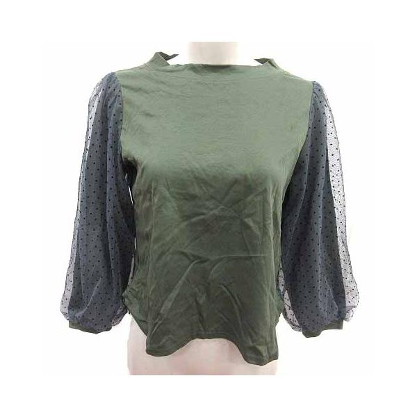 コムアンファム Comme une Femme カットソー 切替 チュール ドット 長袖 38 M 緑 グリーン グレー /YK レディース【ブランド】コムアンファム Comme une Femme【表記サイズ】38（日本サイズM程度）【実...