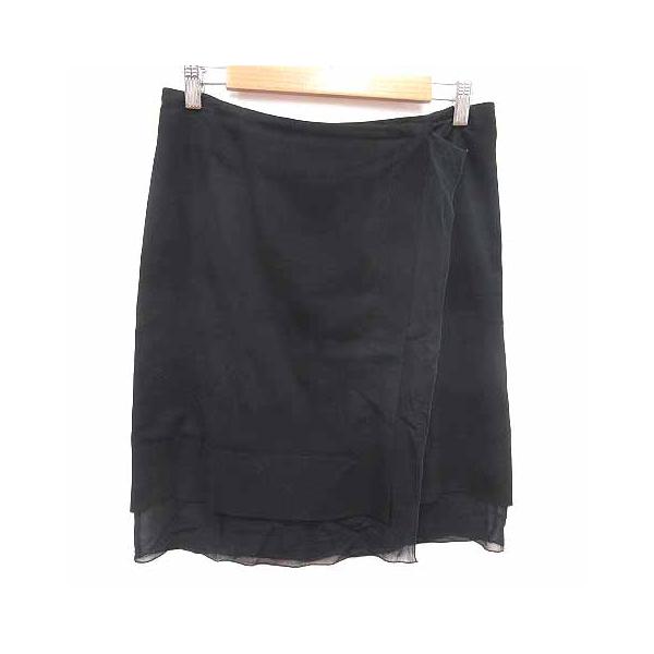 ダイアンフォンファステンバーグ DIANE von FURSTENBERG DF STUDI ラップスカート タイト ひざ丈 絹 シルク 2 M 黒 /YK レディース【ブランド】ダイアンフォンファステンバーグ DIANE von FURS...