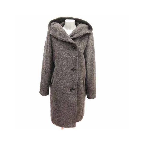 アリアミーテ Aria mite ロングコート フード モヘヤ 40 L 茶 ブラウン /YK レディース【表記サイズ】40（日本サイズL程度）【実寸サイズ】肩幅：約38cm　身幅：約52cm　袖丈：約58.5cm　着丈：約84cm　　【素...