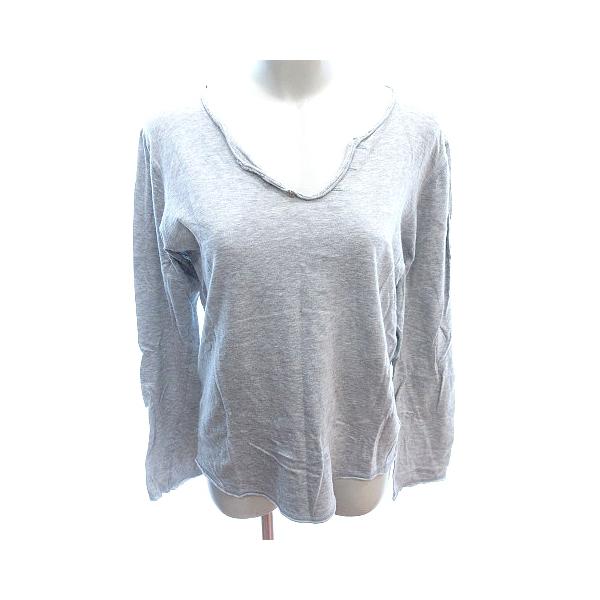 ザディグ エ ヴォルテール ZADIG &amp; VOLTAIRE カットソー Tシャツ オープンフロントネック ヘンリー カットオフ 刺繍 長袖 TS グレー /AU レディース【ブランド】ザディグ エ ヴォルテール ZADIG &am...