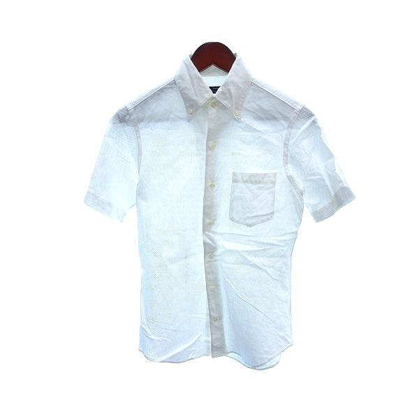 シップス SHIPS Tailoring style ワイシャツ Yシャツ ボタンダウン 麻混 リネン混 半袖 S 白 ホワイト /AU メンズ【ブランド】シップス SHIPS【表記サイズ】S【実寸サイズ】肩幅：約39cm　身幅：約44cm...