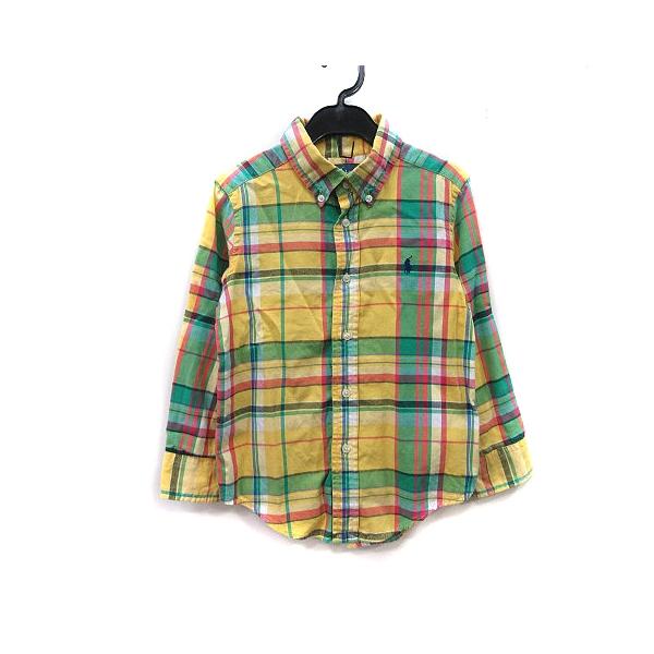 ラルフローレン RALPH LAUREN シャツ ボタンダウン 長袖 総柄 110 マルチカラー /YI ●RY キッズ【ブランド】ラルフローレン RALPH LAUREN【表記サイズ】110【実寸サイズ】肩幅：約29cm　身幅：約34cm...