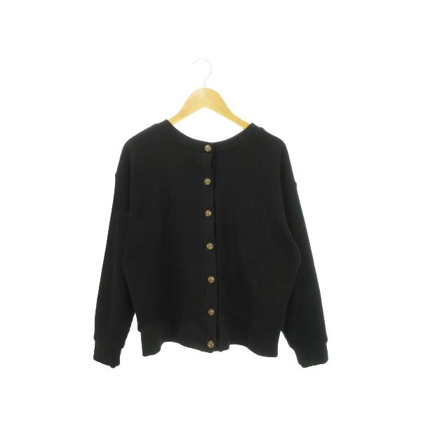 クラシカルエルフ Classical Elf カーディガン ワッフル ラウンドネック 長袖 女の子 ガールズ 150 黒 ブラック /AH10 キッズ【表記サイズ】150【実寸サイズ】身幅：45cm　着丈：49cm　ゆき丈：66cm　　【素...