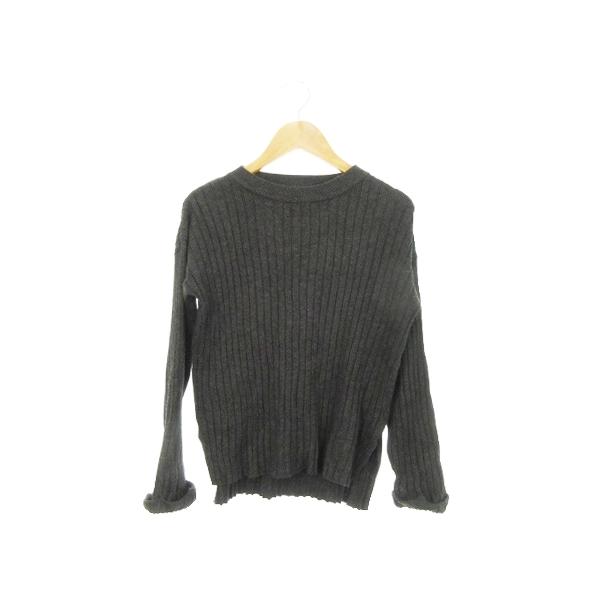 ザラ ZARA KNITWEAR winter collection ニット セーター クルーネック 長袖 リブ サイドスリット 袖口折返し なめらか 女の子 9 グレー【ブランド】ザラ ZARA【表記サイズ】9134cm【実寸サイズ】身幅...