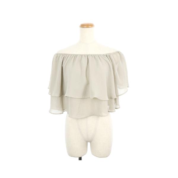 中古 サムアンドラヴィ SAM&amp;LAVI ドゥーズィエムクラス取扱 16SS ブラウス ベアトップ 半袖 シフォン S グレー /TM レディース 【ベクトル 古着】【表記サイズ】S【実寸サイズ】身幅：49.5cm　着丈：32cm　...