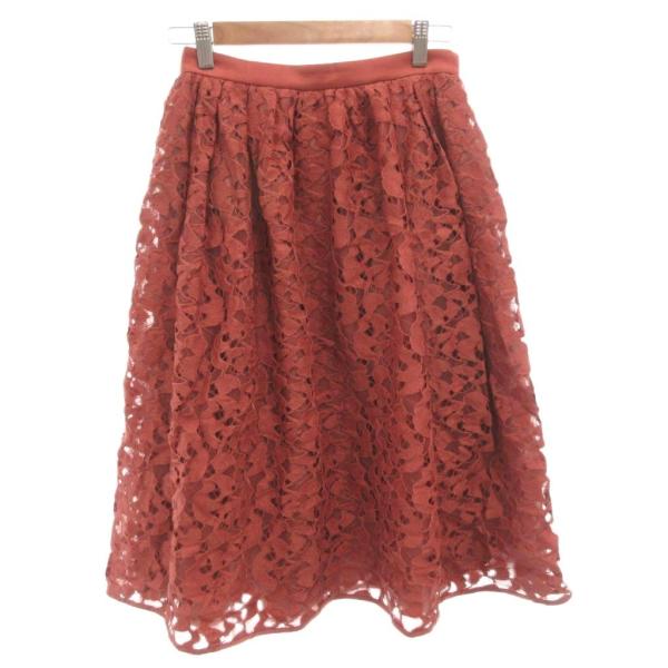 トゥービーシック TO BE CHIC タグ付き レーススカート フレア ギャザー ひざ丈 40 茶 ブラウン /FF ■GY62 レディース【ブランド】トゥービーシック TO BE CHIC【表記サイズ】40【実寸サイズ】ウエスト：54c...