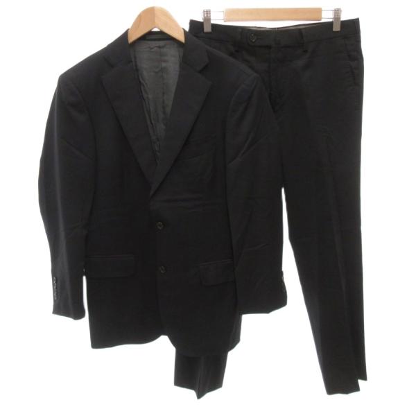 エルメネジルドゼニア Ermenegildo Zegna TETSU s.p.a スーツ セットアップ ビジネス ジャケット パンツ 46 黒 ブラック /FF ■GY62【ブランド】エルメネジルドゼニア Ermenegildo Zegna...
