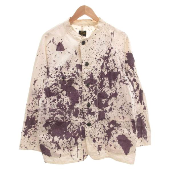 ニードルス ニードルズ Needles Chore Coat-C/L TWILL PAINT カバーオール ジャケット ペイント加工 リネン混 M 白 ホワイト 紫 パープル /FF ■GY62 メンズ【ブランド】ニードルス ニードルズ N...