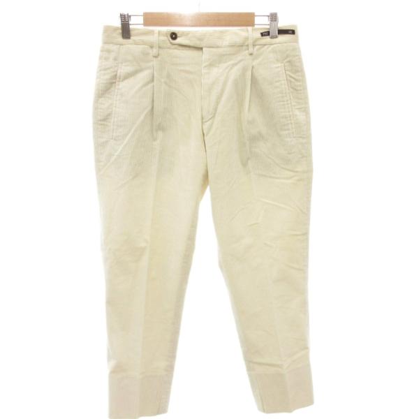 ピーティーゼロウーノ PT01 コーデュロイパンツ テーパード 46 白 ホワイト /FF ■GY62 メンズ【ブランド】ピーティーゼロウーノ PT01【表記サイズ】46【実寸サイズ】ウエスト：72cm　もも幅：23cm　裾幅：12cm　股...