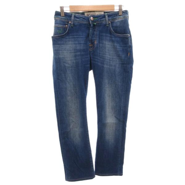 ヤコブコーエン JACOB COHEN デニムパンツ ジーンズ テーパード 30 インディゴ /FF ■GY62 【ブランド】ヤコブコーエン JACOB COHEN【表記サイズ】30【実寸サイズ】ウエスト：68cm　もも幅：23cm　裾幅：...