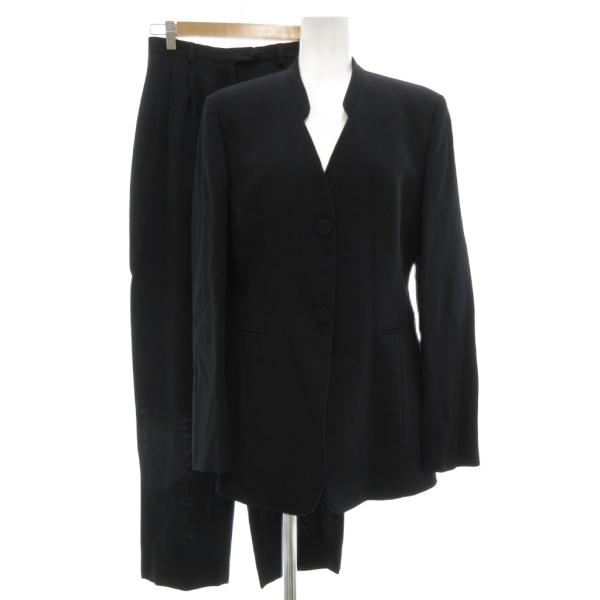 エンポリオアルマーニ セットアップ スーツ ジャケット ミドル ハーフ丈 シングル テーパードパンツ ツータック ウール 42 黒 ブラック【ブランド】エンポリオアルマーニ EMPORIO ARMANI【表記サイズ】42【実寸サイズ】ジャケ...