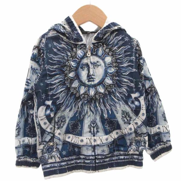 ドルチェ&amp;ガッバーナ ドルガバ DOLCE&amp;GABBANA ジャケット ブルゾン 総柄 ジップアップ フード 2 青 ブルー /FF ■GY62 キッズ【ブランド】ドルチェ&amp;ガッバーナ ドルガバ DOLCE&amp;...