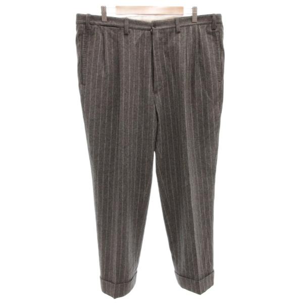 チェザーレ アットリーニ Cesare Attolini パンツ スラックス ストライプ ロールアップ ウール 54 グレー /FF ■GY62 【ブランド】チェザーレ アットリーニ Cesare Attolini【表記サイズ】54【実寸サ...