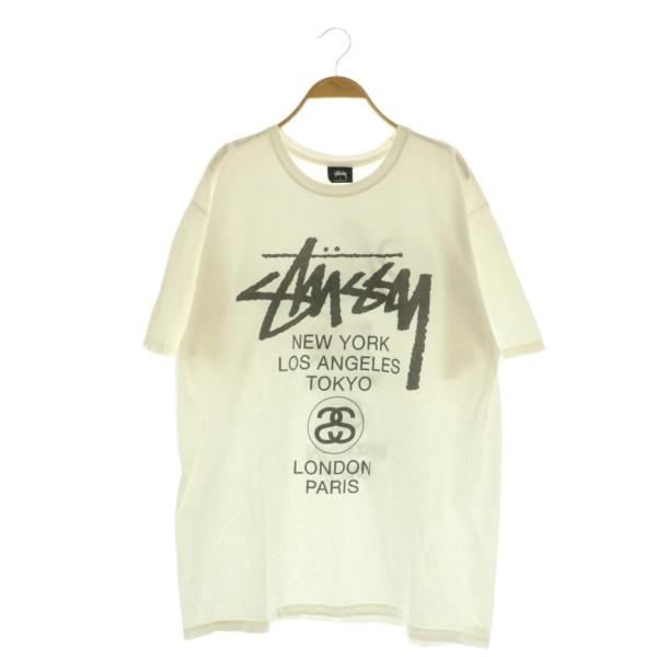 ステューシー STUSSY Wold Tour S/S TEE ワールドツアー 両面グラフィックプリント Tシャツ 半袖 L ホワイト /MY ■OS メンズ【ブランド】ステューシー STUSSY【表記サイズ】L【実寸サイズ】肩幅：52cm...
