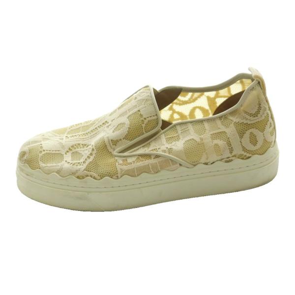 クロエ CHLOE スリッポンスニーカー 36 ベージュ /SS ■OS ■GY62 レディース【ブランド】クロエ CHLOE【表記サイズ】36(23cm)【実寸サイズ】最大幅：約9.5cm　アウトソール：約25.5cm　　【色】ベージュ【...