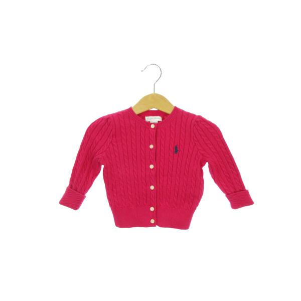 未使用品 ラルフローレン RALPH LAUREN カーディガン ベビー服 9M ピンク ケーブルニット 長袖 ボタン /AH36 ■GY62 キッズ【ブランド】ラルフローレン RALPH LAUREN【表記サイズ】9M【実寸サイズ】肩幅：...