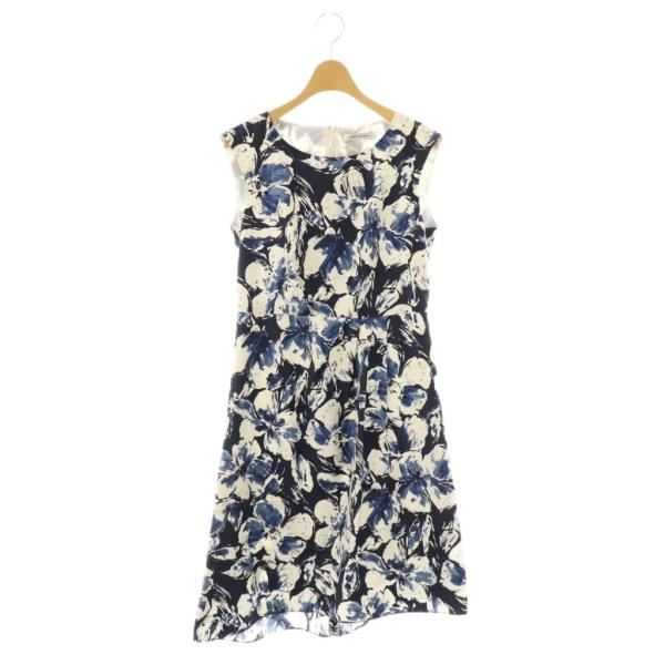 J.FERRY ジェイフェリー ワンピース ひざ丈 ノースリーブ 40 白 ホワイト 紺 ネイビー /AT ■OS ■GY48 レディース【表記サイズ】40【実寸サイズ】身幅：42cm　総丈：95cm　　【素材】表地 ポリエステル　裏地 キ...