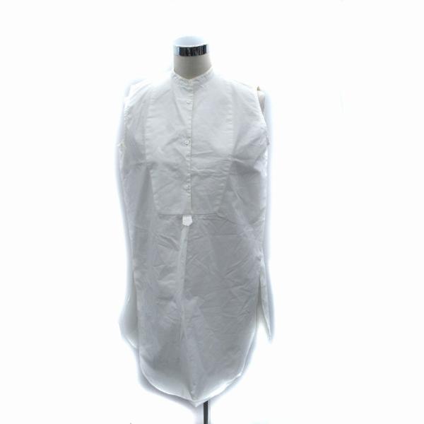 ケイナリタ KEINA RITA シャツワンピース ひざ丈 ノースリーブ ウール シルク混 38 M 白 ホワイト /SM4 ■GY53 レディース【表記サイズ】38（日本サイズM相当）※実寸サイズをご確認ください。【実寸サイズ】身幅：51...