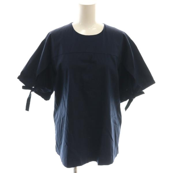 ジルサンダー JIL SANDER ブラウス シャツ プルオーバートップス リボン 36 紺 ネイビー /CX ■GY57 レディース【ブランド】ジルサンダー JIL SANDER【表記サイズ】36【実寸サイズ】肩幅：42cm　身幅：43c...