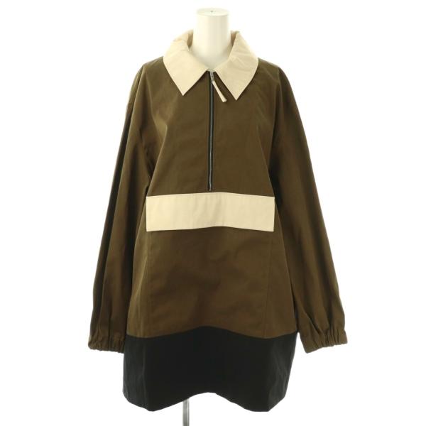 ニナリッチ NINA RICCI 近年 ナイロン切替 プルオーバー ハーフジップ チュニック 36 カーキ ブラック アイボリー /DO ■GY57【ブランド】ニナリッチ NINA RICCI【表記サイズ】36【実寸サイズ】肩幅：約51cm...