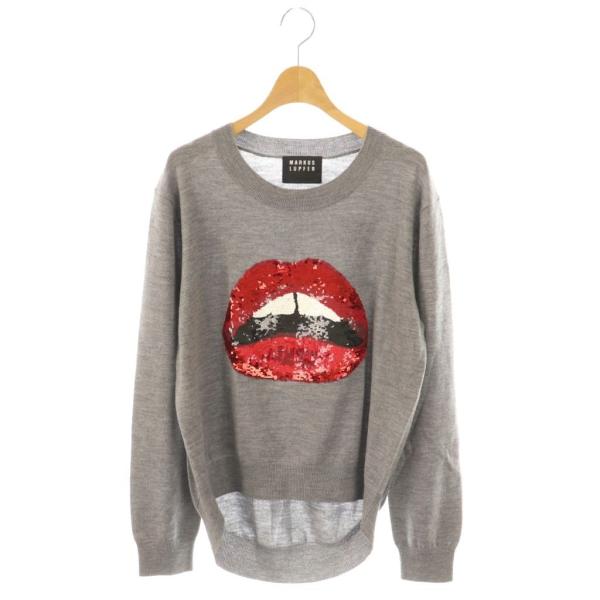 マーカスルプファー MARKUS LUPFER ニット セーター スパンコール XS グレー マルチカラー /ES ■GY57 レディース【ブランド】マーカスルプファー MARKUS LUPFER【表記サイズ】XS【実寸サイズ】肩幅：43c...