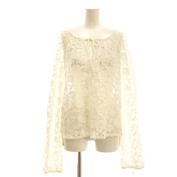 エリザベスアンドジェームス Elizabeth and James カットソー ブラウス レース 長袖 S ホワイト /DF ■GY57 レディース【表記サイズ】S【実寸サイズ】身幅：47cm　着丈：60cm　ゆき丈：87cm　　【素材】コ...