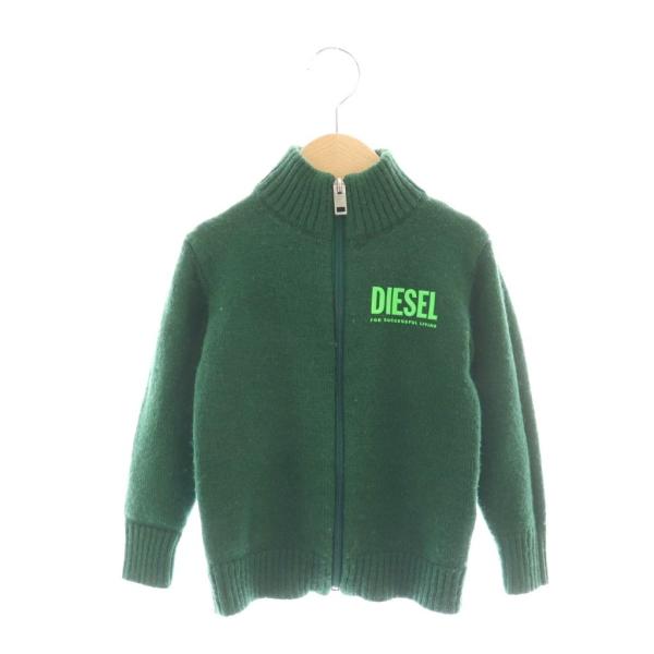 ディーゼル DIESEL キッズ ジップアップニット セーター 36M グリーン /CX ■GY20 キッズ【ブランド】ディーゼル DIESEL【表記サイズ】36M【実寸サイズ】肩幅：26cm　身幅：28cm　着丈：36cm　袖丈：32cm...