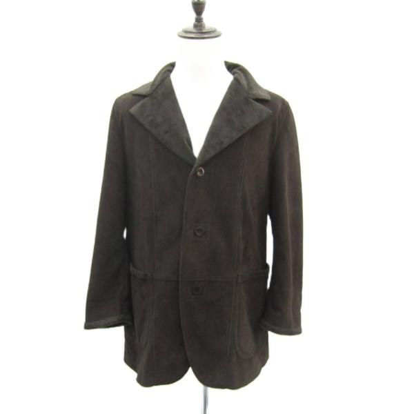 ジョセフアブード JOSEPH ABBOUD コート ミドル丈 スエード調 L ダークブラウン 裏起毛 /SY6 ■GY58 メンズ【ブランド】ジョセフアブード JOSEPH ABBOUD【表記サイズ】L【実寸サイズ】肩幅：47.5cm　身...