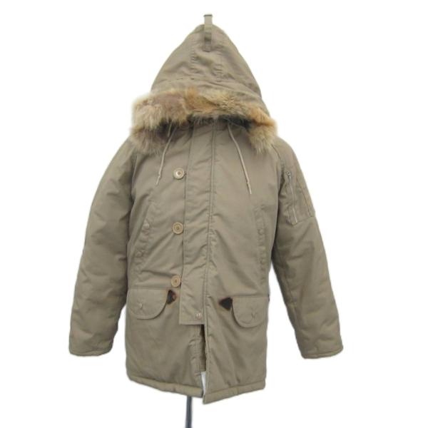 コリンス CORINTH アークティックパーカー モッズコート ミドル丈 フード付き 90年代 USA製 中綿 S ベージュ /SY41 ■GY61 メンズ【表記サイズ】S【実寸サイズ】身幅：58cm　着丈：81cm　ゆき丈：90cm　　【...