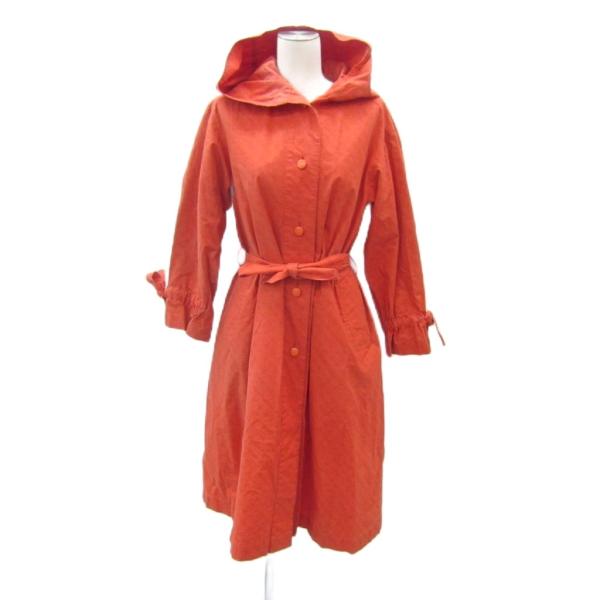 ゲラルディーニ GHERARDINI スプリングコート ロング丈 フード付き 総柄 40 L オレンジ ベルト付き /SY44 ■GY61 レディース【ブランド】ゲラルディーニ GHERARDINI【表記サイズ】40（日本サイズL相当）【実...