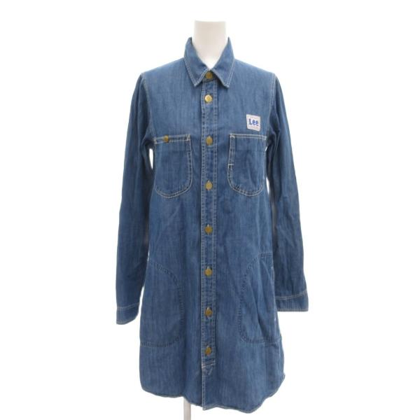 リー LEE Sanforized Shrunk デニムワンピース M ひざ丈 刺繍 長袖 インディゴブルー /AE ■GY53 レディース【ブランド】リー LEE【表記サイズ】M【実寸サイズ】肩幅：34cm　身幅：44cm　袖丈：62cm...