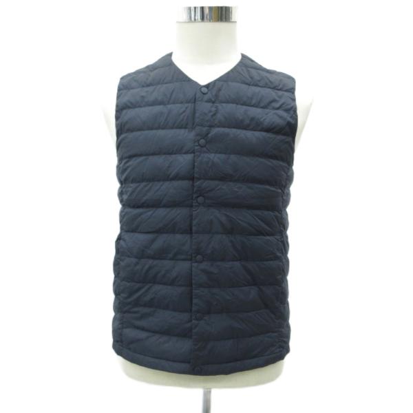 ユニクロ UNIQLO ウルトラライトダウン ダウンベスト M 紺 ネイビー Vネック /HO6 メンズ【ブランド】ユニクロ UNIQLO【表記サイズ】M【実寸サイズ】身幅：48cm　着丈：61.5cm　　【素材】表地　ナイロン　中わた　ダ...
