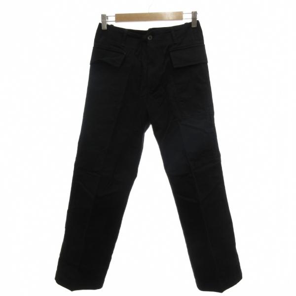 BIBLIOTHECA パンツ XS 黒 ブラック 無地 フラップポケット 長ズボン /SJ ■GY58 メンズ【表記サイズ】XS【実寸サイズ】ウエスト：70cm　もも幅：26cm　裾幅：23cm　股上：26cm　股下：65cm　　【素材】...