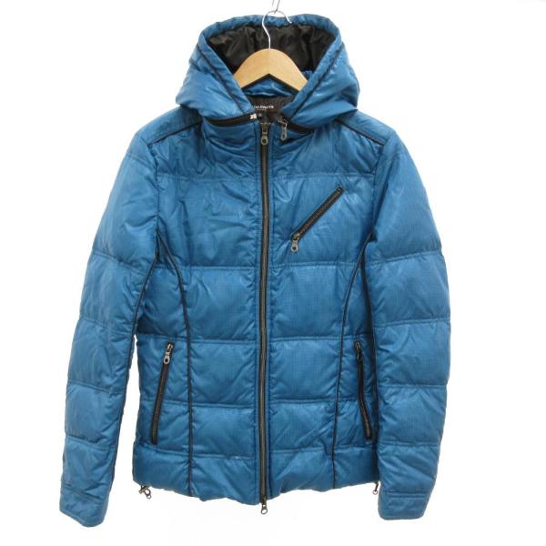 HIDEAWAY 中綿ジャケット ブルゾン フード 青 ブルー /JS ■GY58 メンズ【表記サイズ】サイズ表記なし(実寸サイズをご参考ください。)【実寸サイズ】肩幅：48cm　身幅：52cm　袖丈：66cm　着丈：67cm　　【素材】品...