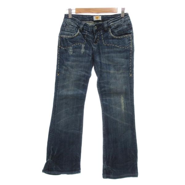 アンティックデニム ANTIK DENIM 美品 デニム ジーンズ 29×31 青 ブルー ステッチデザイン ダメージ加工 /NL ■GY58 レディース【ブランド】アンティックデニム ANTIK DENIM【表記サイズ】29×31【実寸サ...