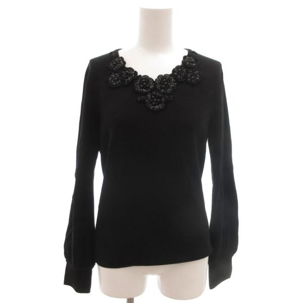 オースチン リード Austin Reed 美品 セーター ニット ウール 40 黒 ブラック 長袖 Vネック 花モチーフ装飾 /SJ ■GY58 レディース【ブランド】オースチン リード Austin Reed【表記サイズ】40【実寸サイ...