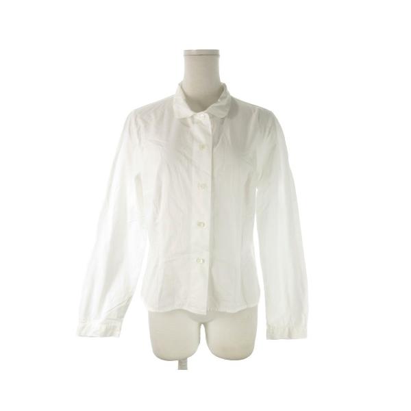 アニエスベー agnes b. シャツ 2 白 ホワイト 無地 ラウンドカラー 長袖 /AO26 ■GY60 レディース【ブランド】アニエスベー agnes b.【表記サイズ】2【実寸サイズ】肩幅：37.5cm　身幅：45.5cm　袖丈：5...