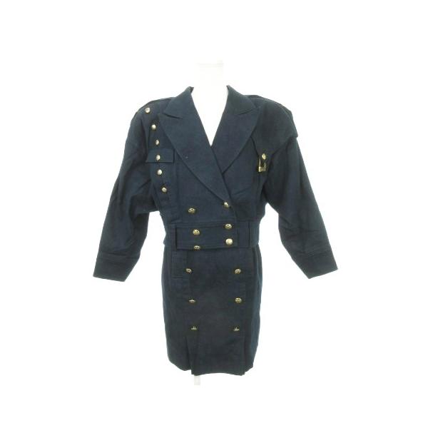 アーノウル ジャポン ARNOUL JAPON S.A. セットアップ ジャケット スカート M 紺 ネイビー ダブルブレスト ラペルカラー 長袖 /MN16【表記サイズ】M【実寸サイズ】身幅：49cm　着丈：44.5cm　ゆき丈：75cm...