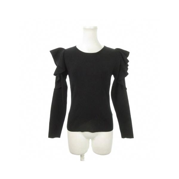 未使用品 クードシャンス CdeC COUP DE CHANCE カットソー ニット 34 黒 ブラック フリル袖 レース ラウンドネック 長袖 シルク混 絹【ブランド】クードシャンス CdeC COUP DE CHANCE【表記サイズ】3...