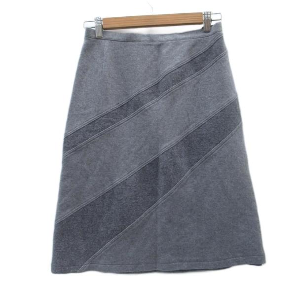 センソユニコ t.b2 フレアスカート ミモレ丈 40 L グレー 切替 /SM18 ■GY58 レディース【表記サイズ】40(日本表記でL相当)【実寸サイズ】ウエスト：66cm　ヒップ：96cm　スカート丈：58cm　　【素材】表地　綿　...