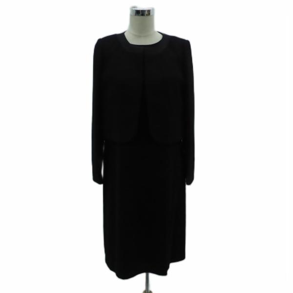 ソワール レーヴ SOIR REVE 東京ソワール ブラックフォーマル セットアップ 上下 喪服 ノーカラー ジャケット ワンピース 15 黒【表記サイズ】15(日本3Lサイズ相当)【実寸サイズ】肩幅：37.5cm　身幅：50.5cm　着丈...